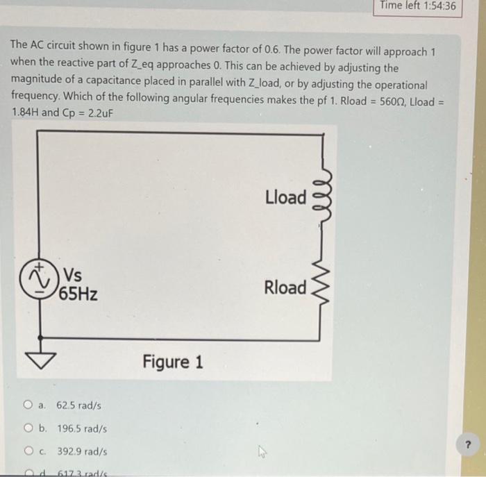 The power factor of a inductive load is: a. Leading | Chegg.com