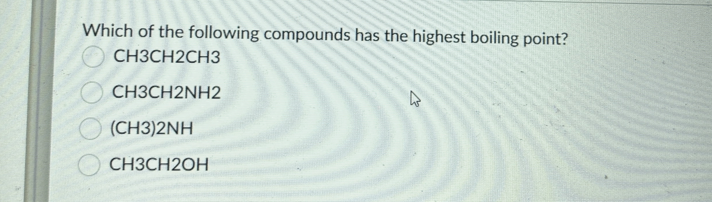 Solved Which of the following compounds has the highest | Chegg.com