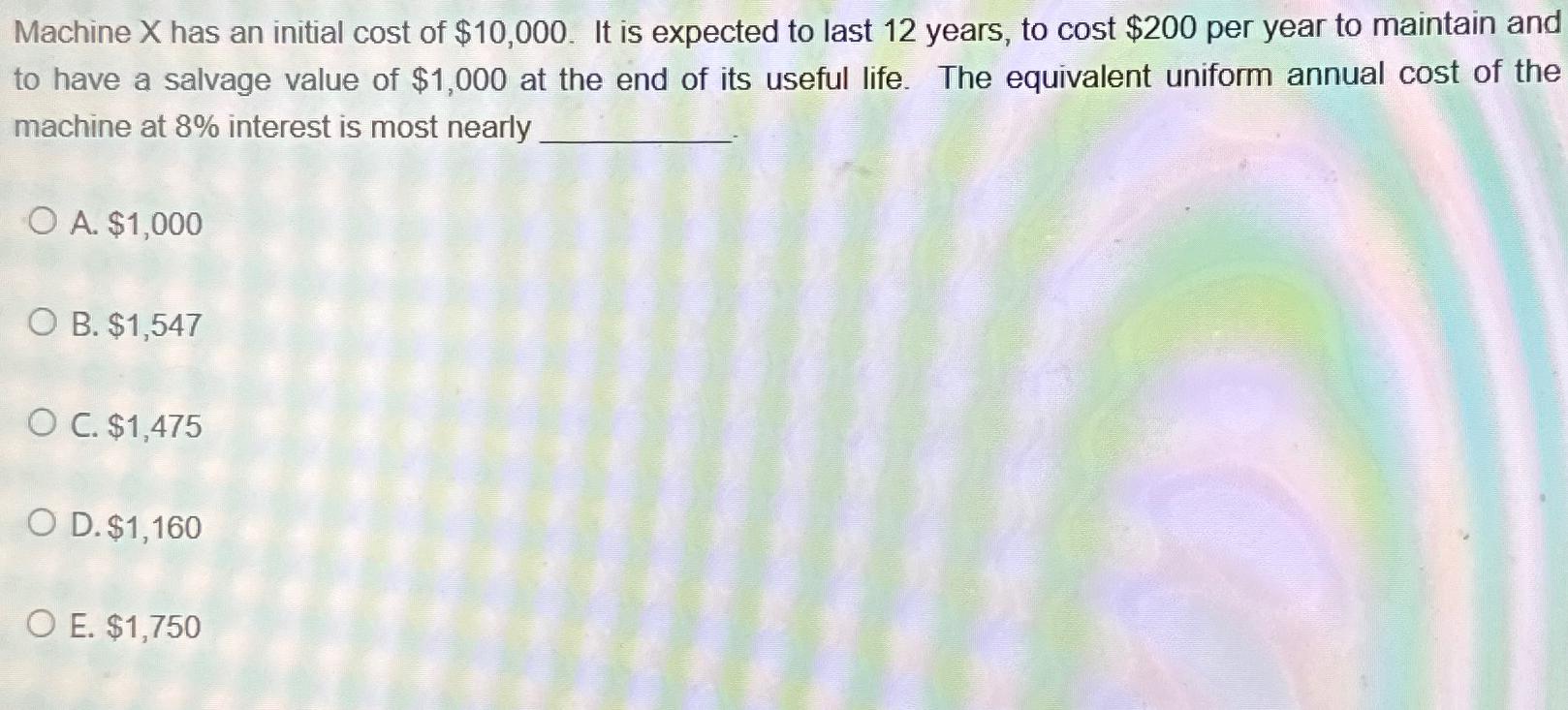 Solved Machine x ﻿has an initial cost of $10,000. ﻿It is | Chegg.com