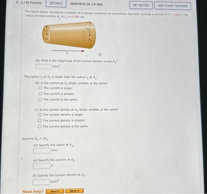 Solved The figure below represents a section of a circular | Chegg.com