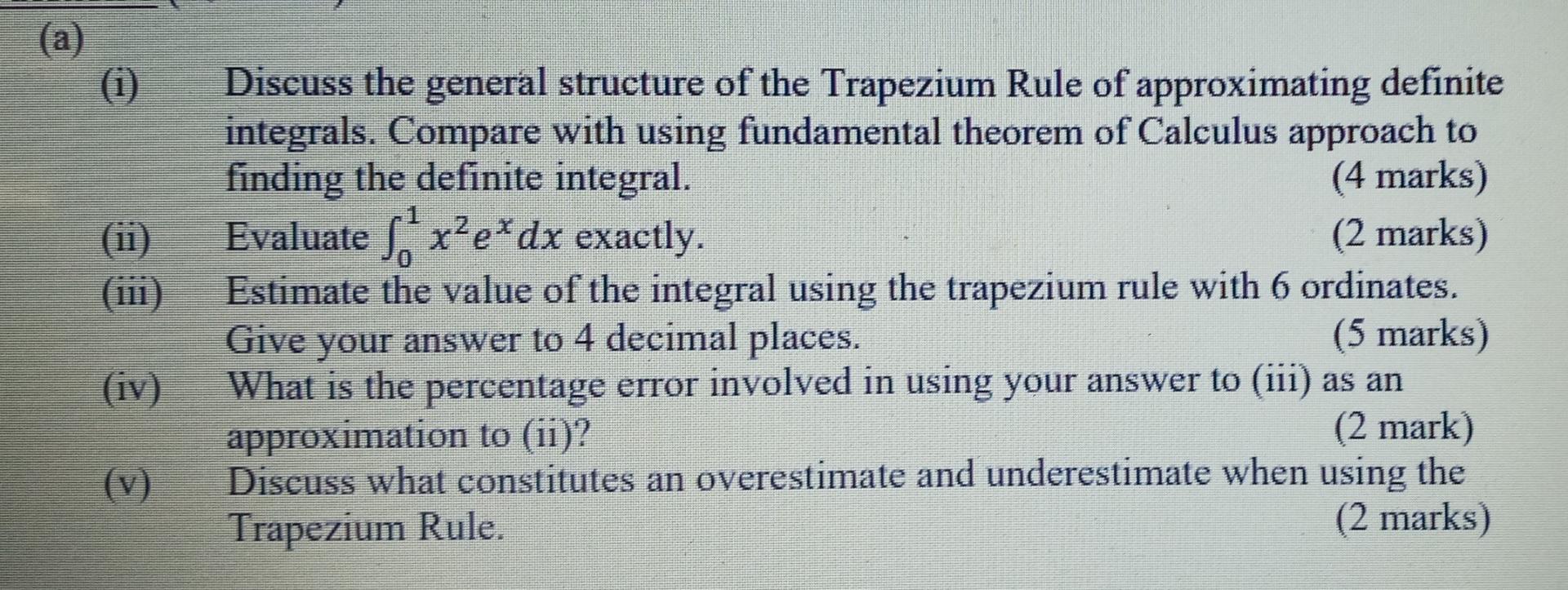 Solved (i) Discuss the general structure of the Trapezium | Chegg.com