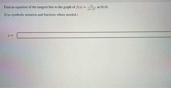 Solved Find an equation of the tangent line to the graph of | Chegg.com