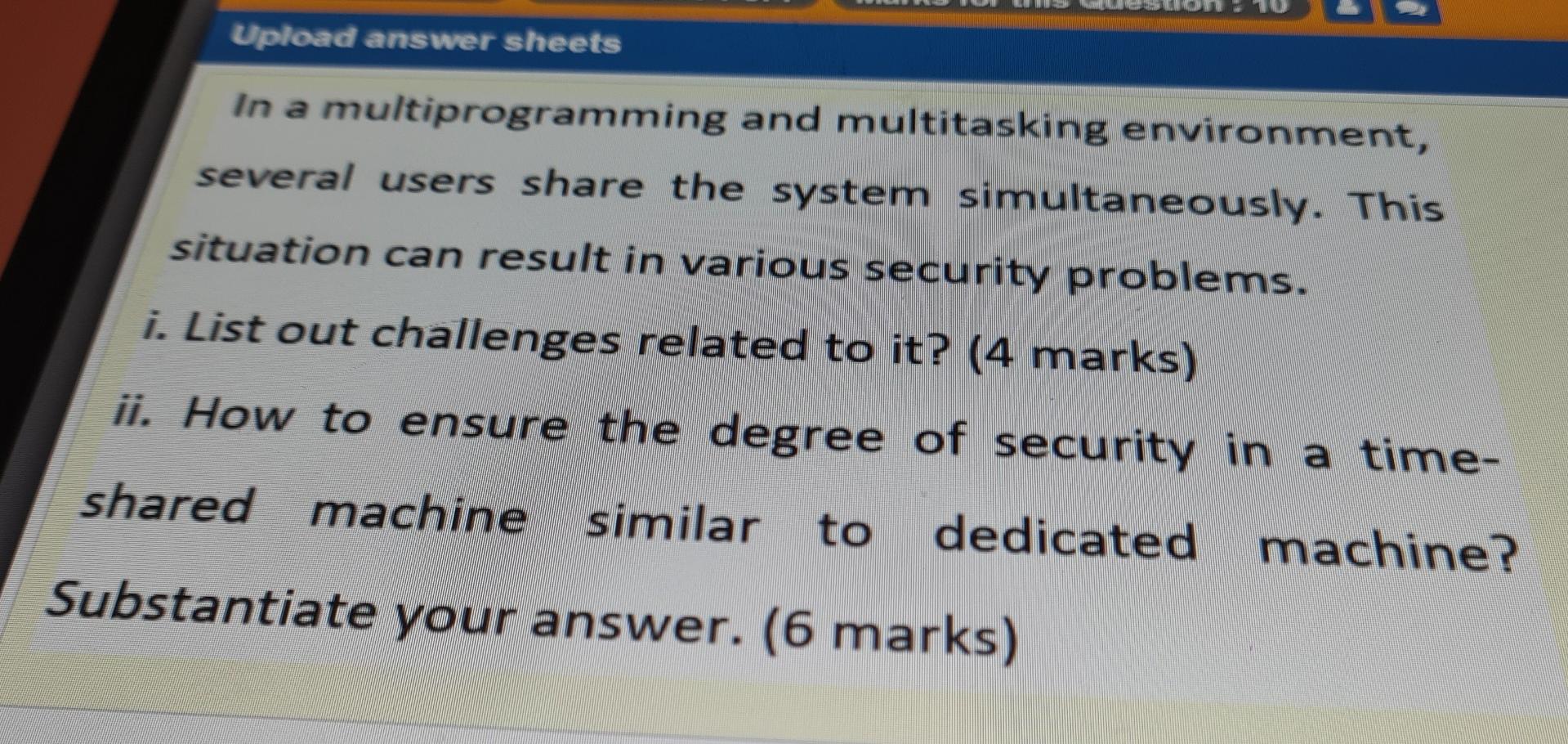 Solved Upload answer sheets In a multiprogramming and | Chegg.com