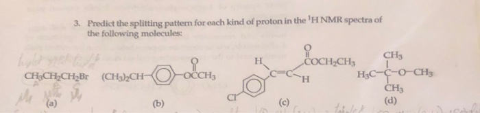 Solved 3. Predict the splitting pattern for each kind of | Chegg.com