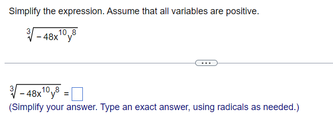 Solved Simplify the expression. Assume that all variables | Chegg.com