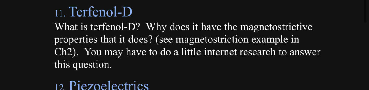 Solved Terfenol-DWhat is terfenol-D? ﻿Why does it have the | Chegg.com
