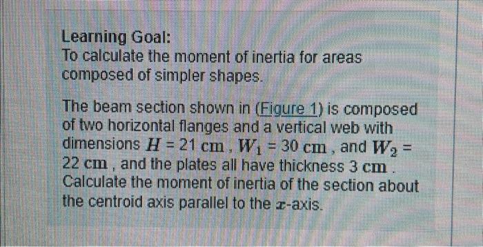 Learning Goal: To calculate the moment of inertia for | Chegg.com