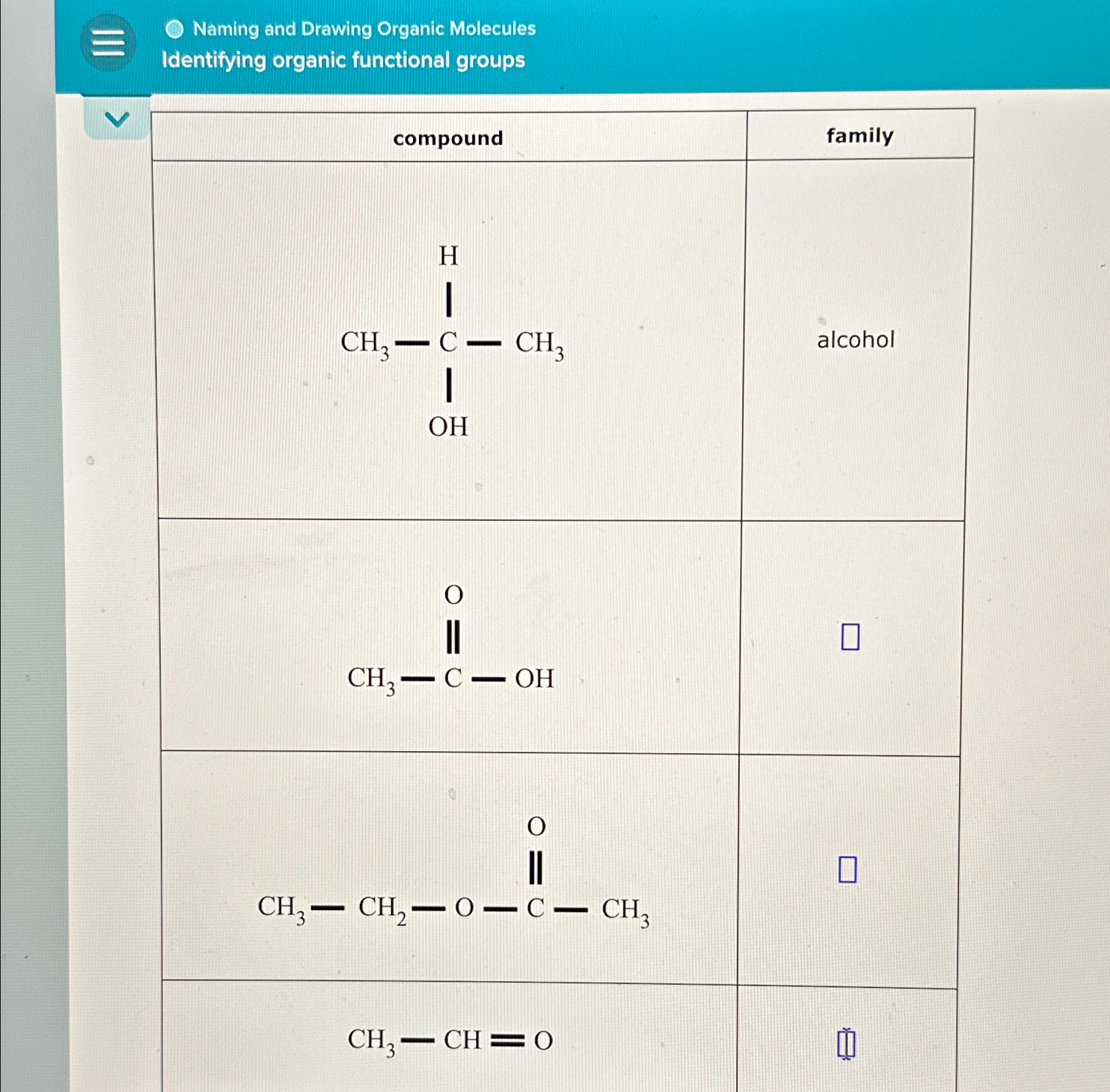 Solved Naming and Drawing Organic Molecules Identifying | Chegg.com