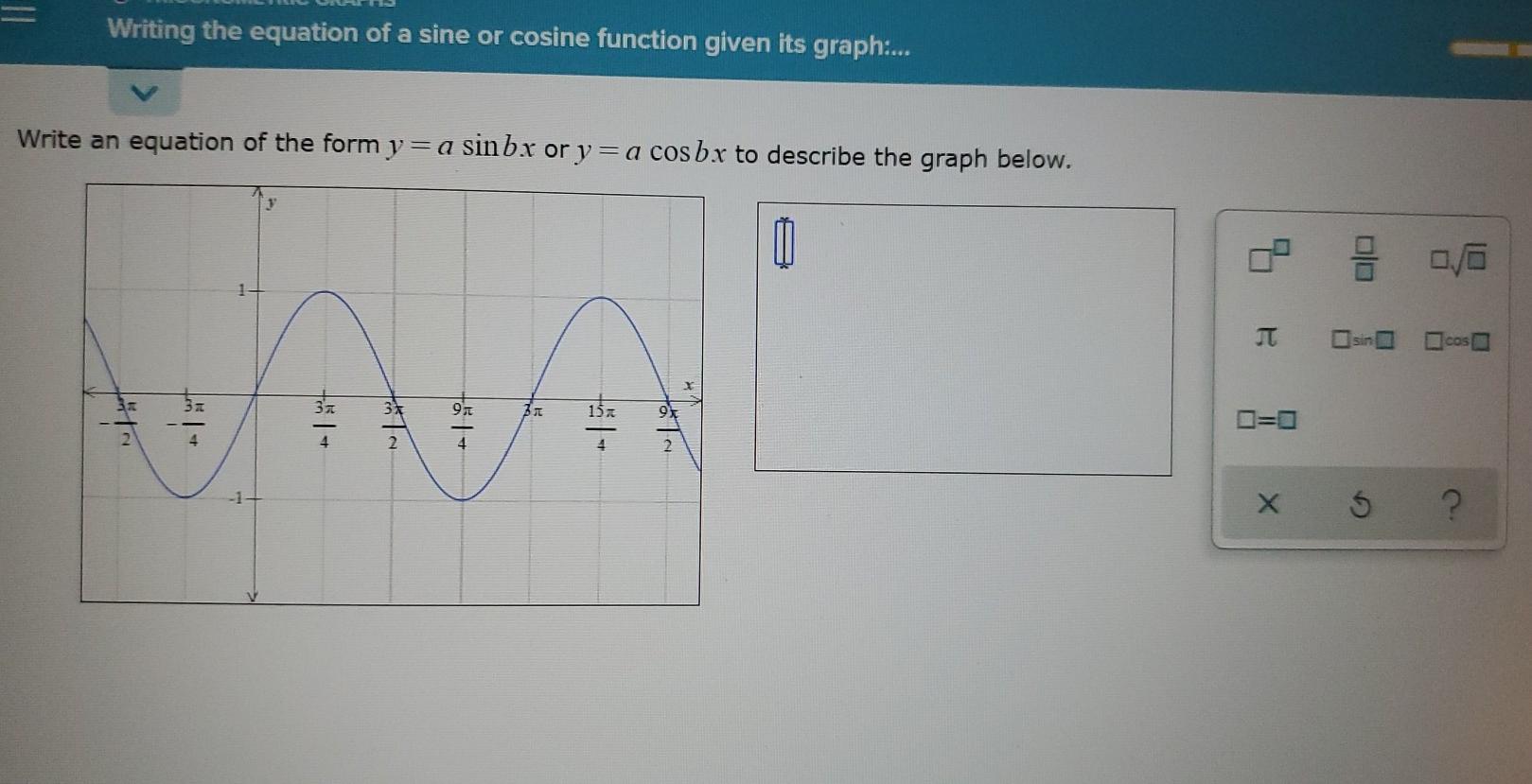 Solved Writing the equation of a sine or cosine function | Chegg.com