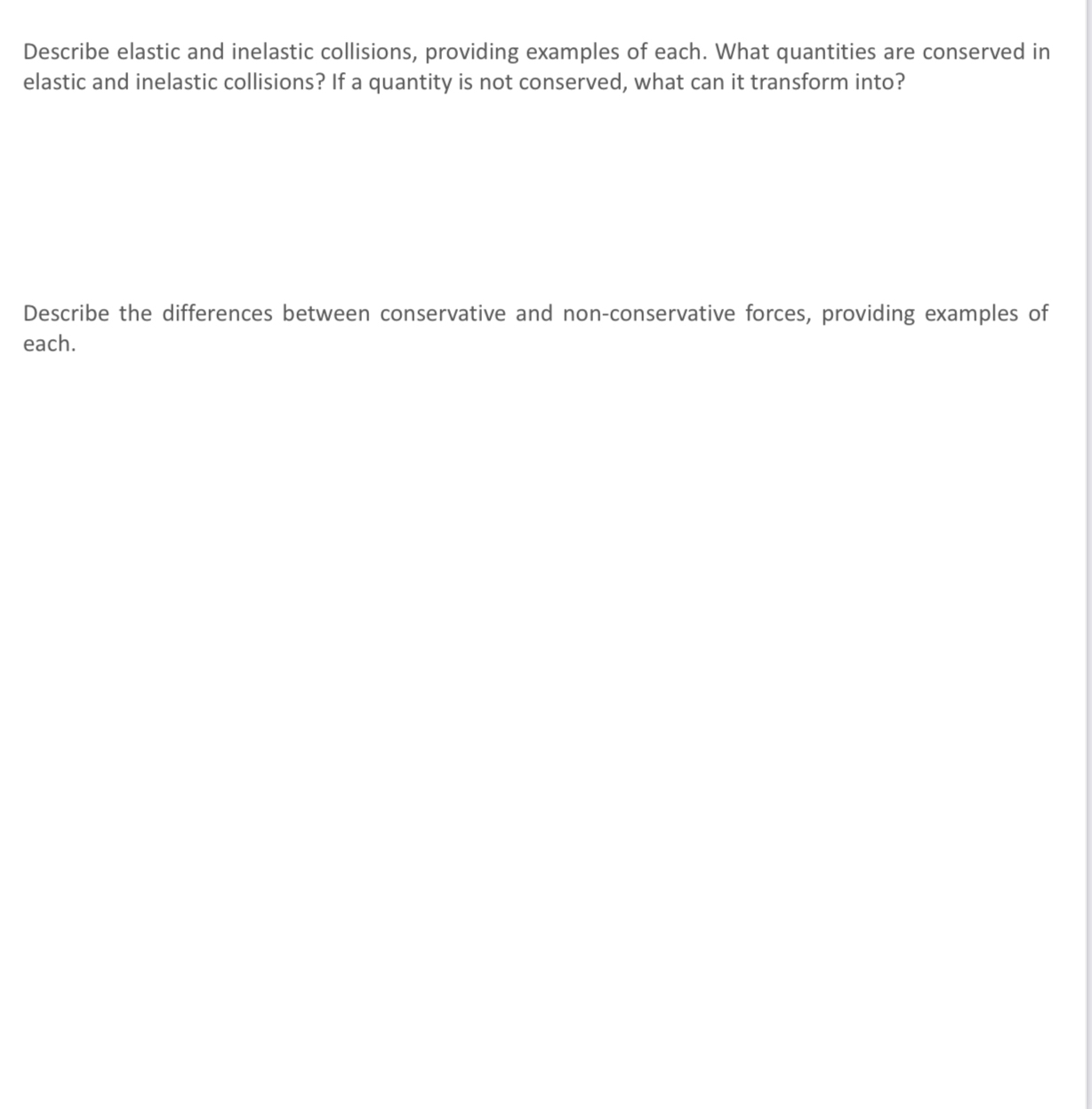 Solved Describe elastic and inelastic collisions, providing | Chegg.com