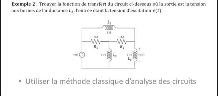 Solved Exemple 2 : Trouver la fonction de transfert du | Chegg.com