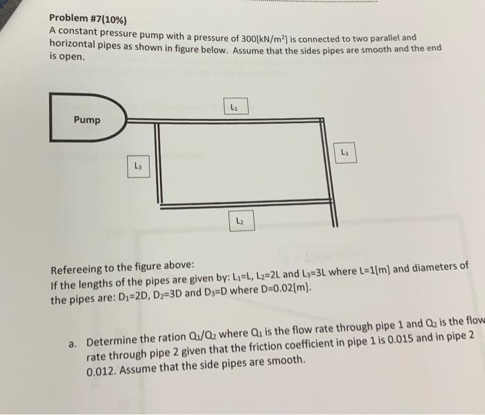 Solved Problem \#7(10\%) A constant pressure pump with a | Chegg.com