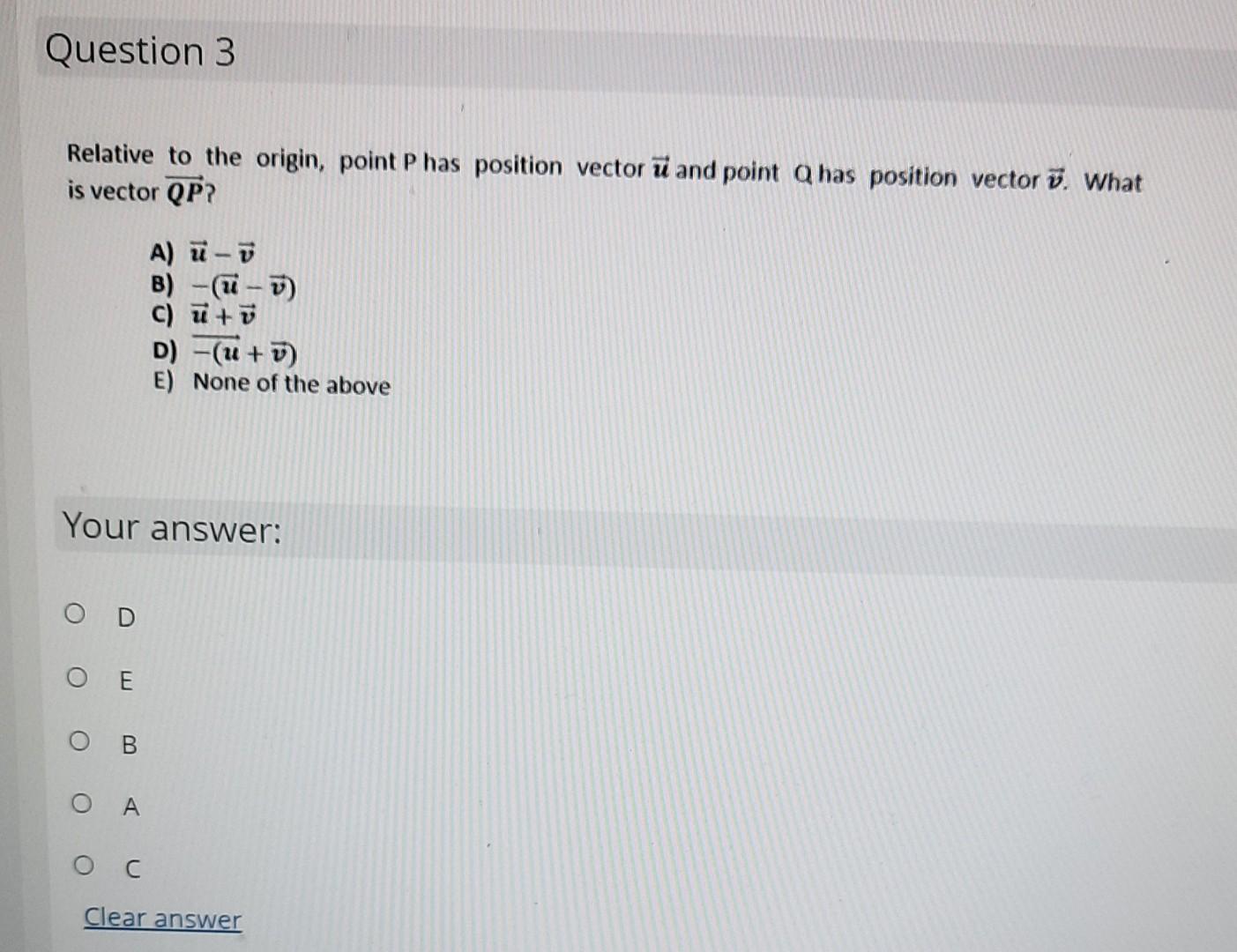 Solved Relative to the origin, point P has position vector u | Chegg.com