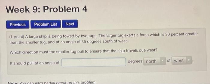 Solved Week 9: Problem 4 Previous Problem List Next (1 | Chegg.com