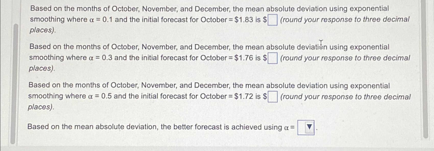 Solved Based on the months of October, November, and | Chegg.com