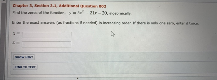 Solved Chapter 3, Section 3.1, Additional Question 002 Find | Chegg.com