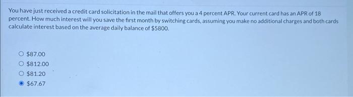 Solved You have just received a credit card solicitation in | Chegg.com