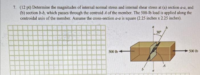 Solved 7. (12 pt) Determine the magnitudes of internal | Chegg.com