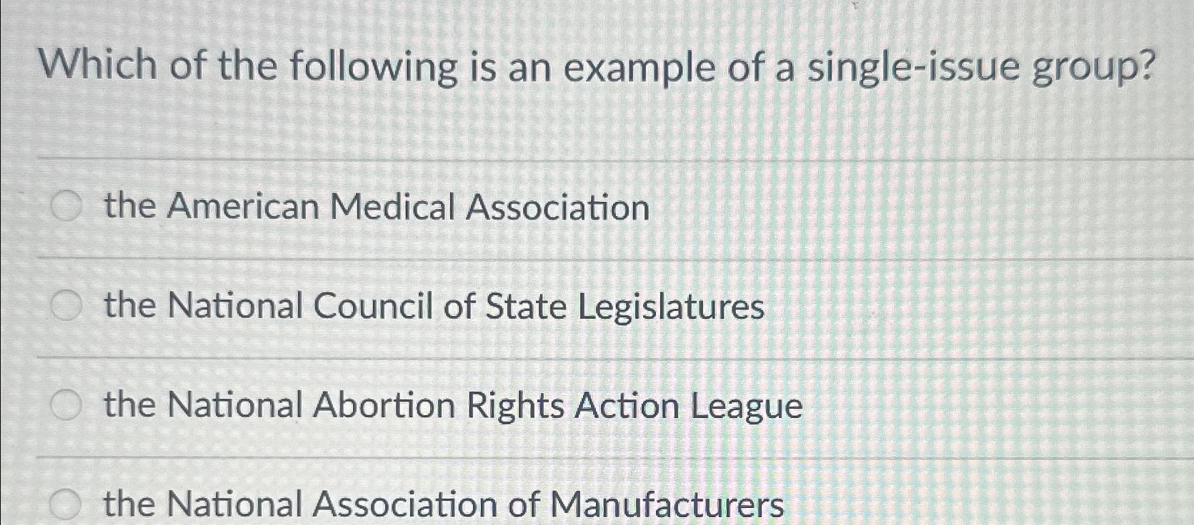 Solved Which of the following is an example of a | Chegg.com