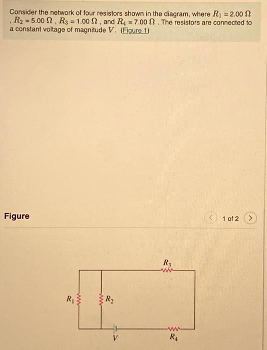 Solved Consider the network of four resistors shown in the | Chegg.com