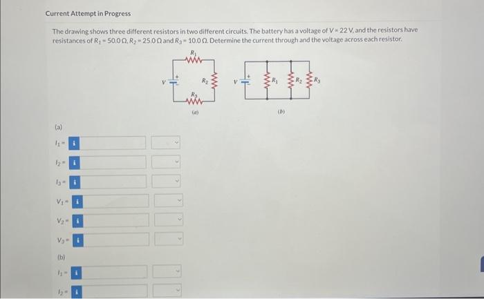 Solved The drawing shows three different resistors in two | Chegg.com