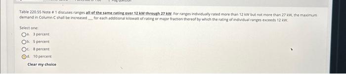 Solved Table 220.55 Note 11 discuses ranges all of the same | Chegg.com