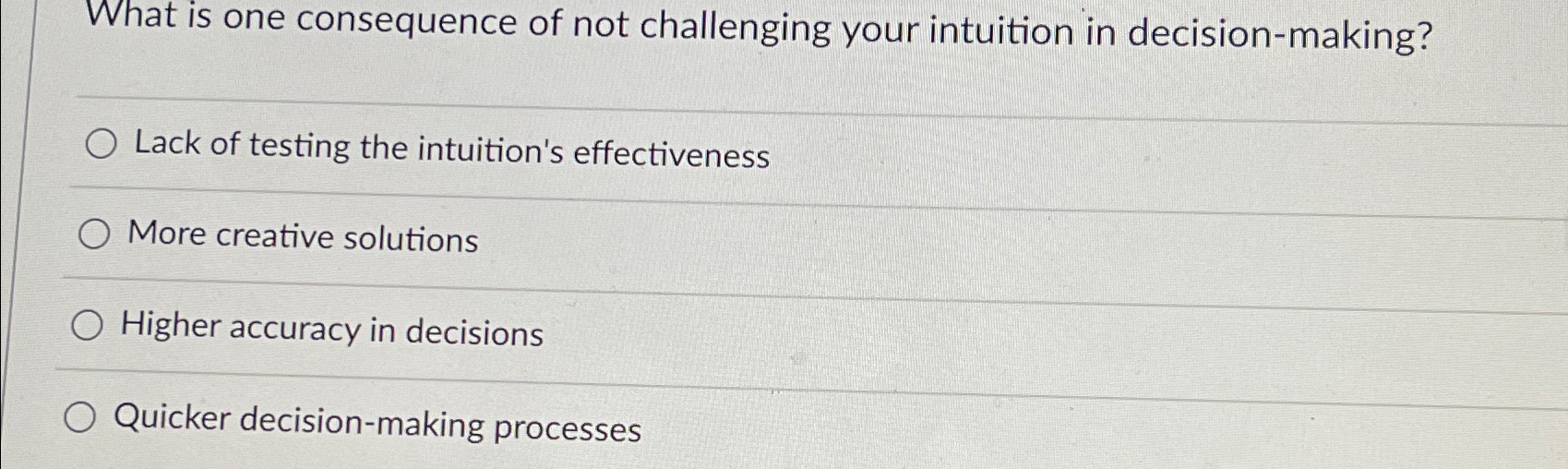 Solved What is one consequence of not challenging your | Chegg.com