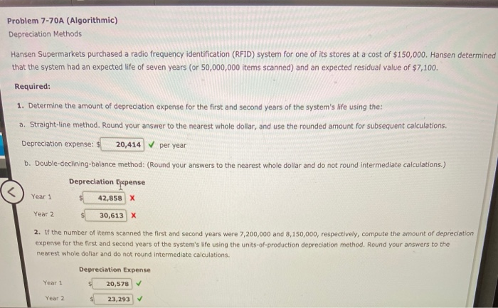 Solved Problem 7-70A (Algorithmic) Depreciation Methods | Chegg.com