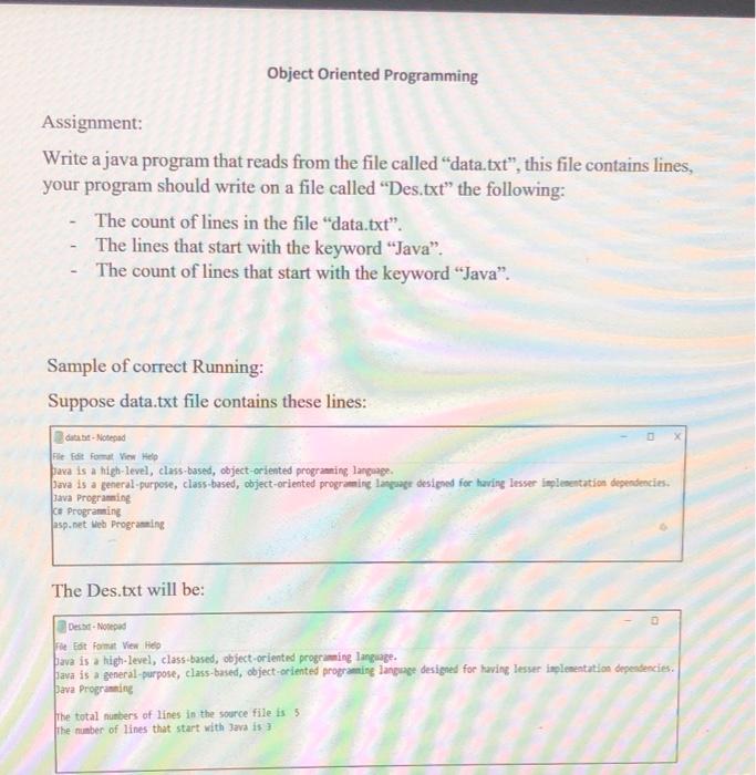 Solved Object Oriented Programming Assignment Write A Java