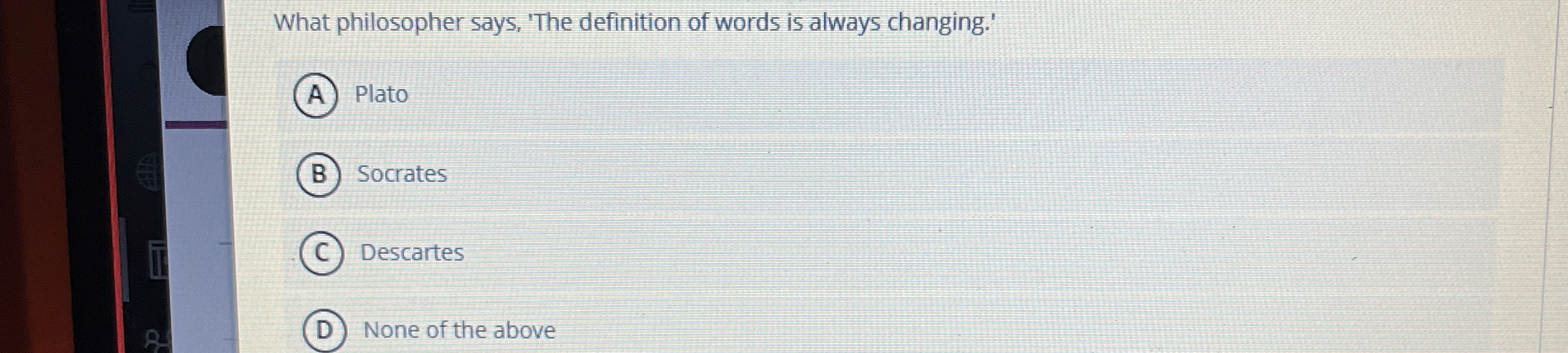 Solved What philosopher says, 'The definition of words is | Chegg.com