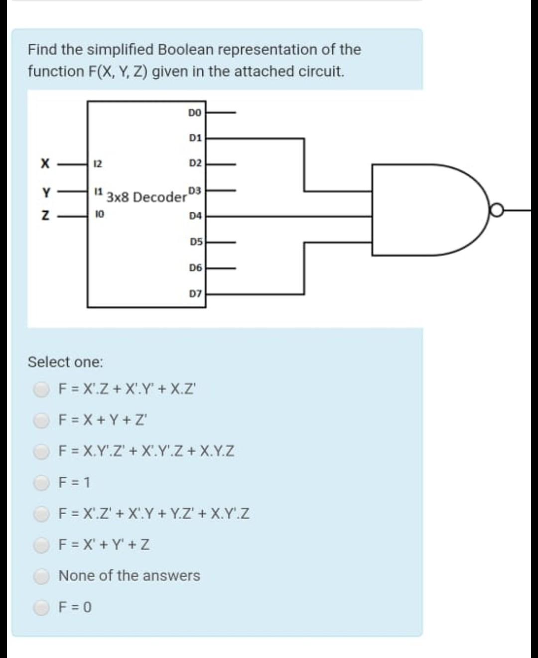 Solved Find the simplified Boolean representation of the | Chegg.com