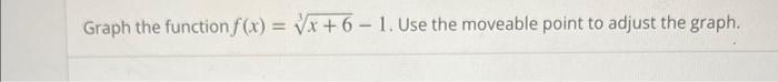Solved Graph the function f(x)=3x+6−1. Use the moveable | Chegg.com
