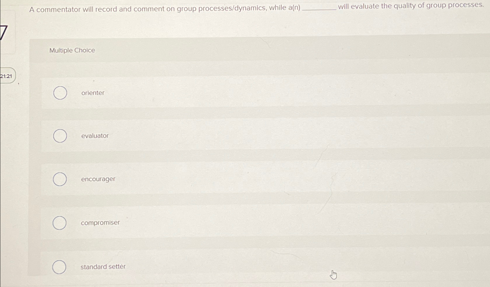 Solved A commentator will record and comment on group | Chegg.com