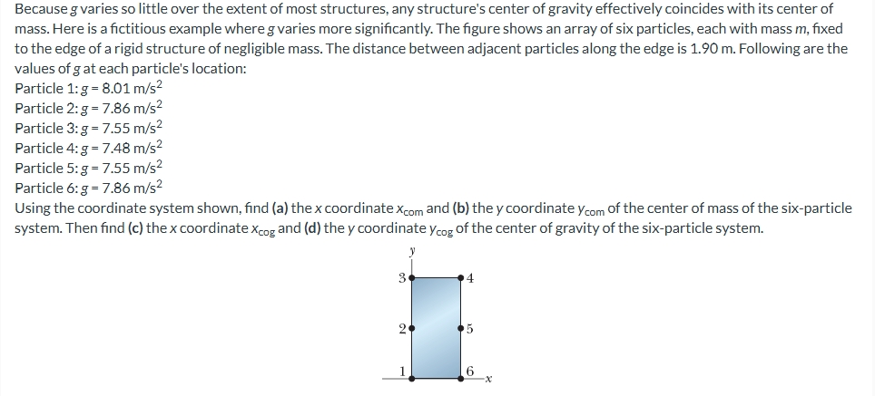 Particle 5: g=7.55(m)/(s^(2)) ﻿Particle 6: | Chegg.com