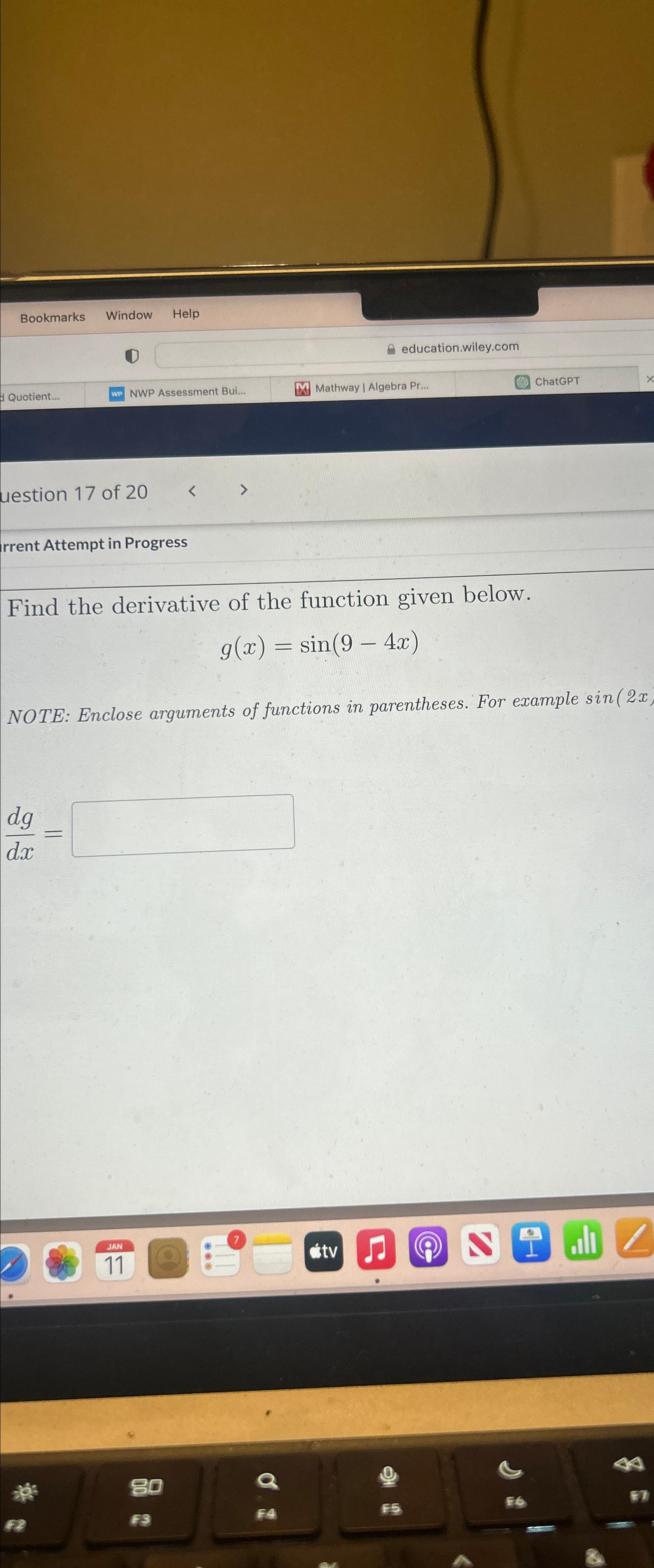 Solved BookmarksWindowHelpQuotient.NWP Assessment | Chegg.com