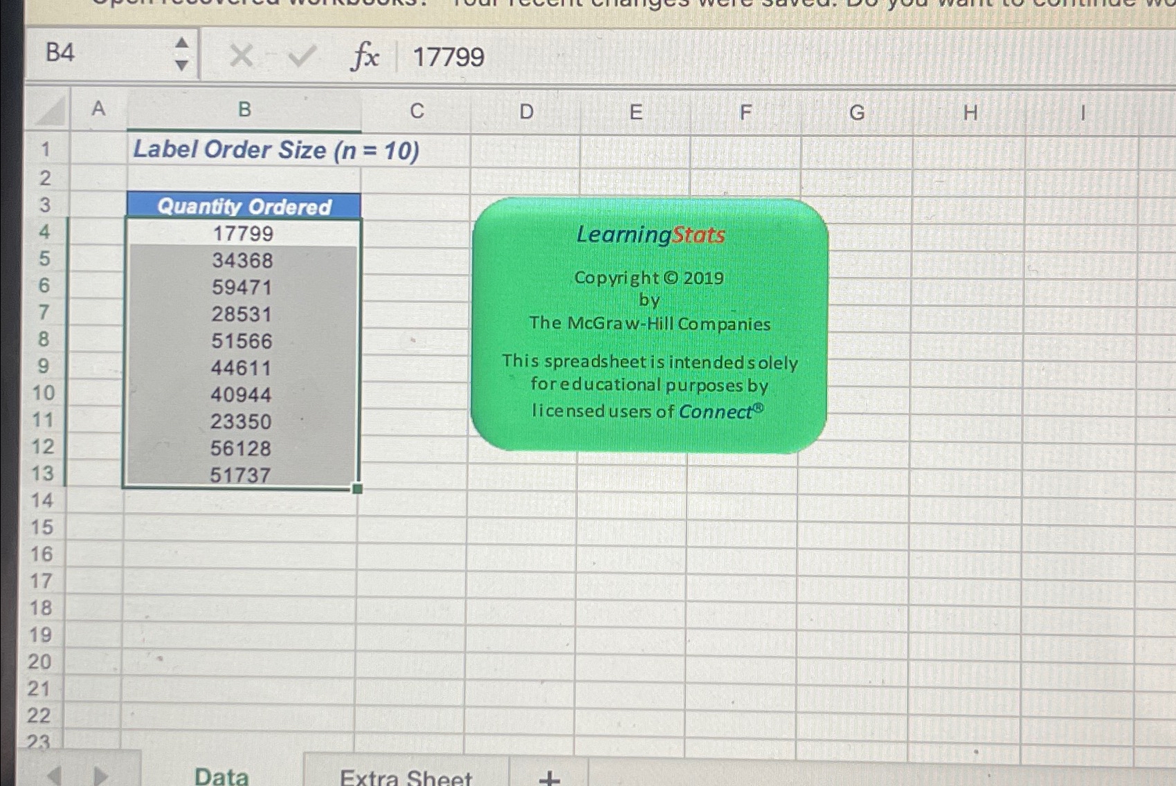 Solved Section Exercise 8-26 (Algo)A random sample of 10 | Chegg.com