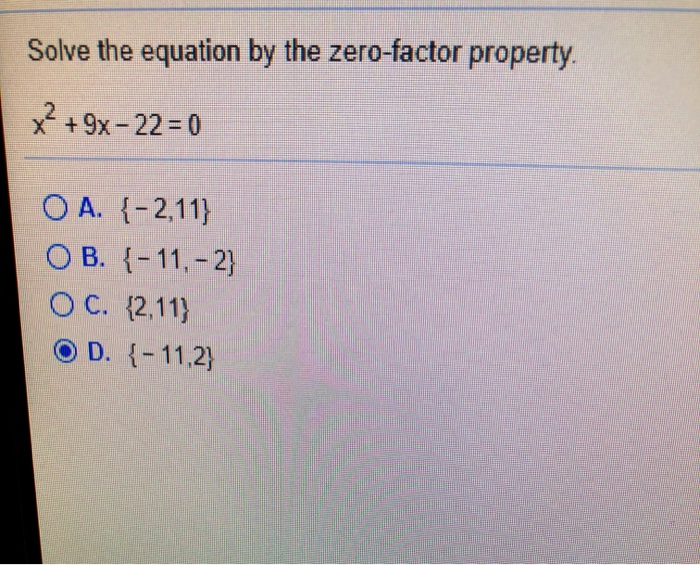 Solved Solve the equation by the zero-factor property. x + | Chegg.com