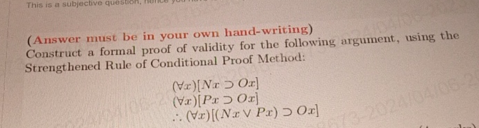 Solved (Answer must be in your own hand-writing)Construct a | Chegg.com