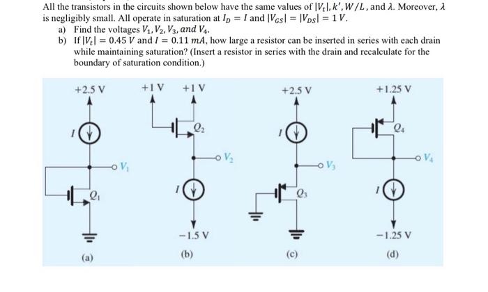 Solved All the transistors in the circuits shown below have | Chegg.com