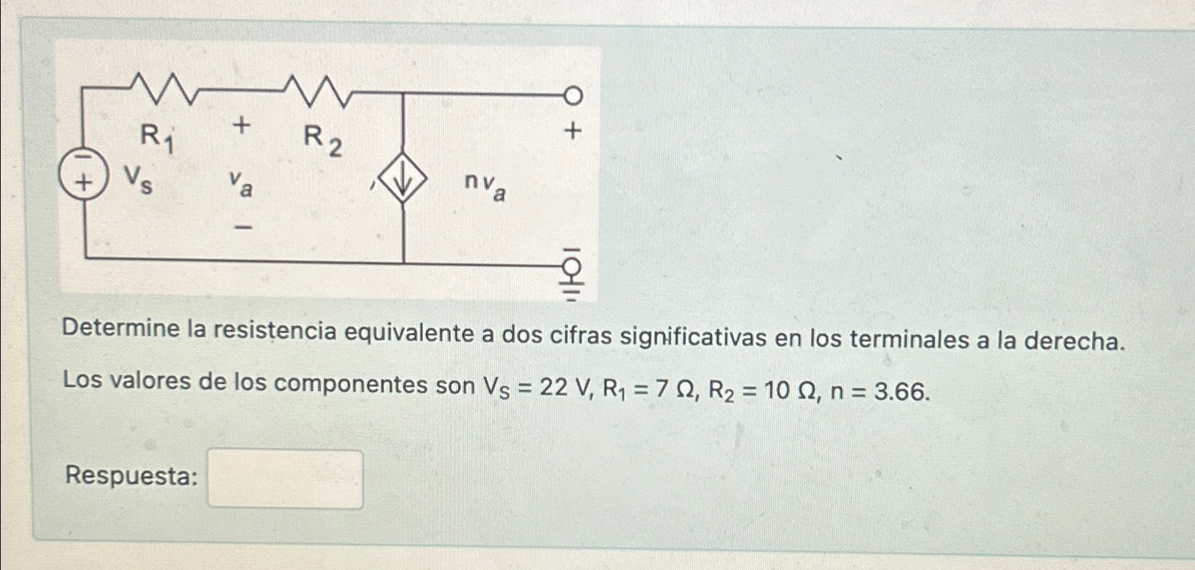 Solved Determine la resistencia equivalente a dos cifras | Chegg.com