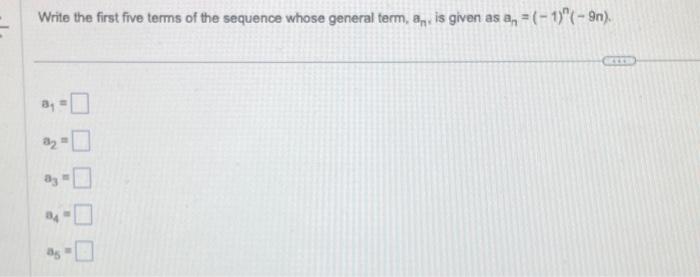 Solved Write the first five terms of the sequence whose | Chegg.com