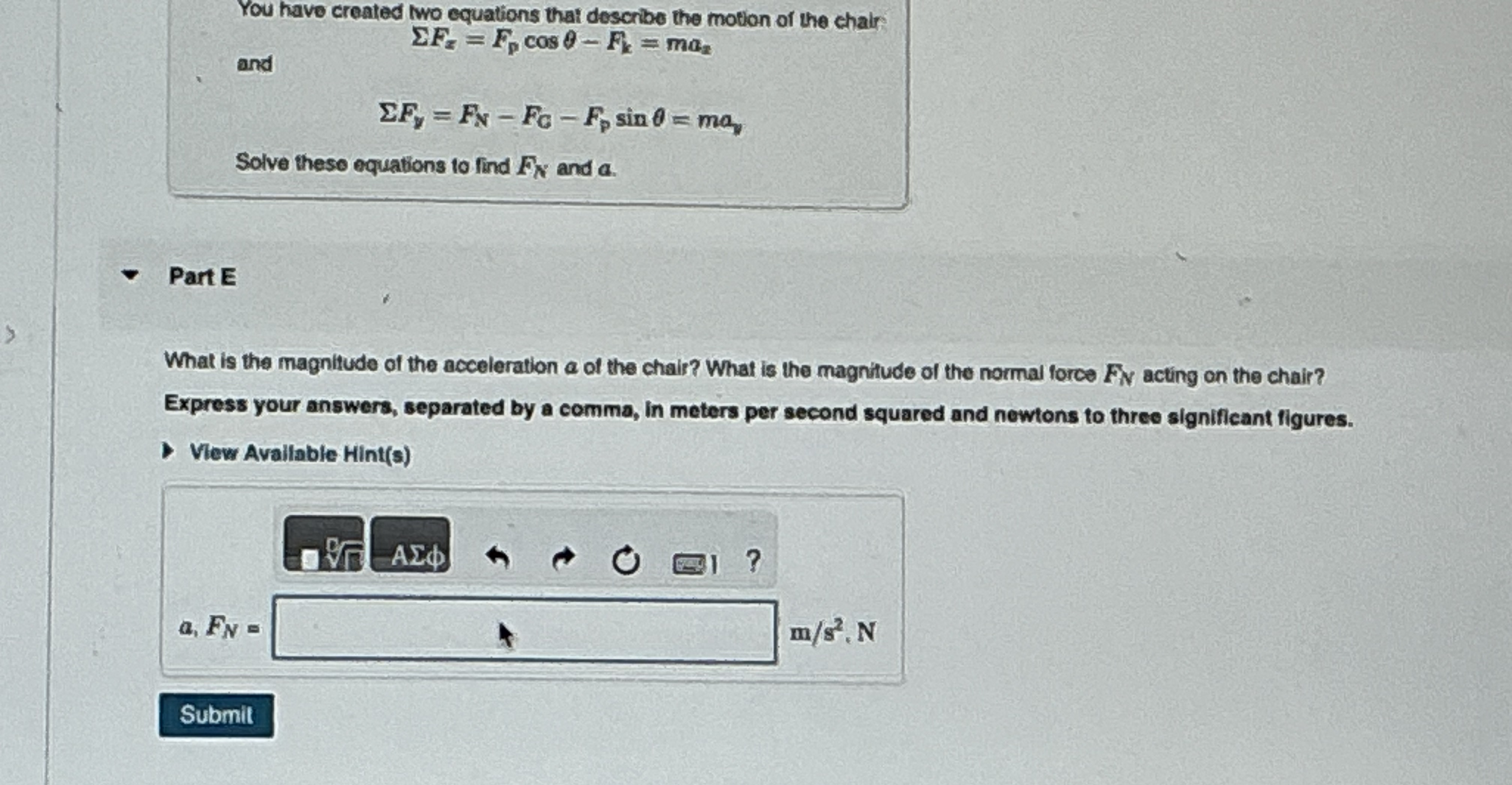 You have created two equations that describe the | Chegg.com