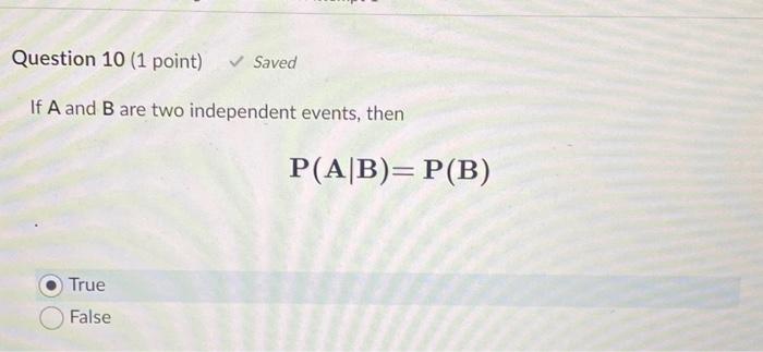 Solved If A and B are two independent events, then | Chegg.com