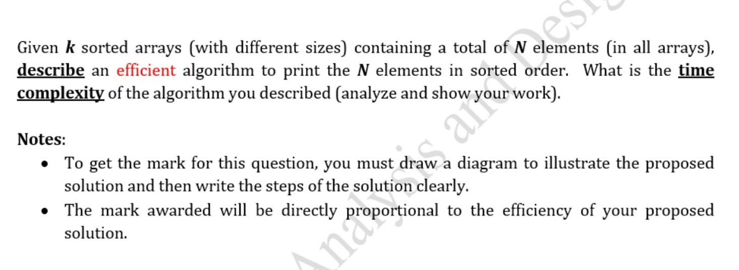 Solved Given K ﻿sorted Arrays With Different Sizes 9293