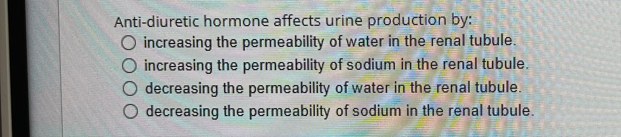 Solved Anti-diuretic hormone affects urine production | Chegg.com