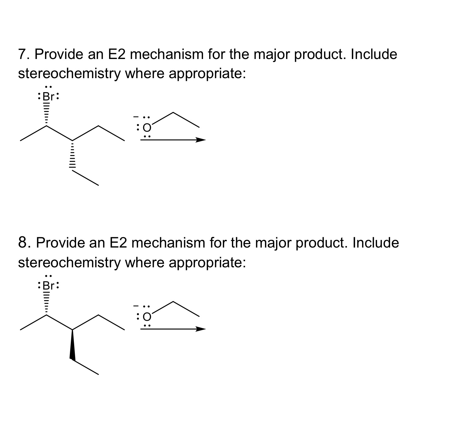 Solved Provide an E2 ﻿mechanism for the major product. | Chegg.com