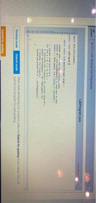 Solved 4032 LAB Musical note frequencies e zyBooks catalog | Chegg.com