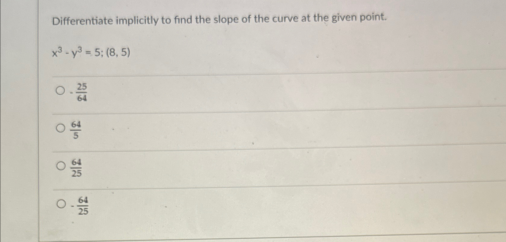Differentiate implicitly to find the slope of the | Chegg.com