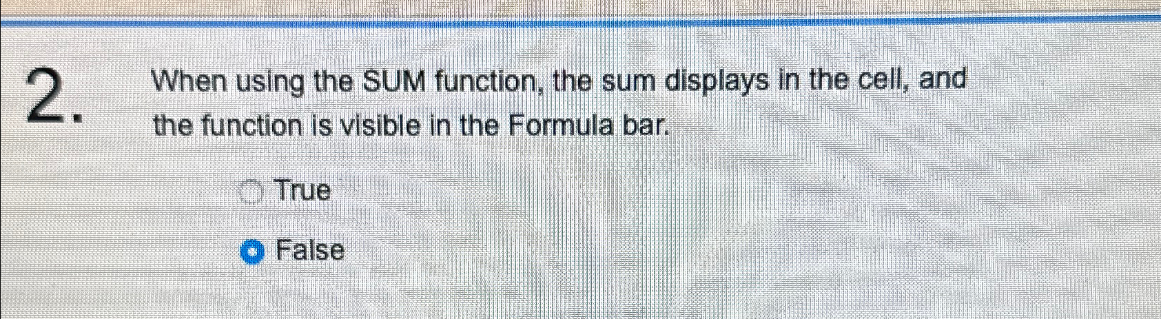 Solved When using the SUM function, the sum displays in the | Chegg.com