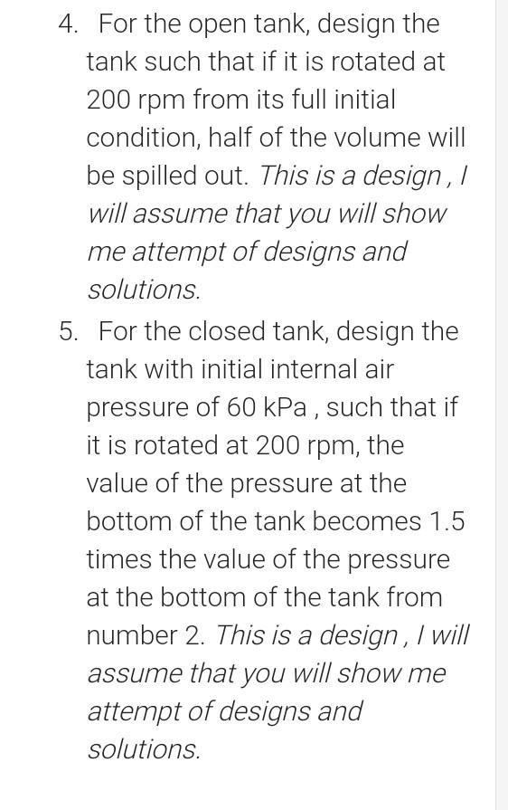 Solved Design your Cylindrical Vessel. 1. An open vertical | Chegg.com